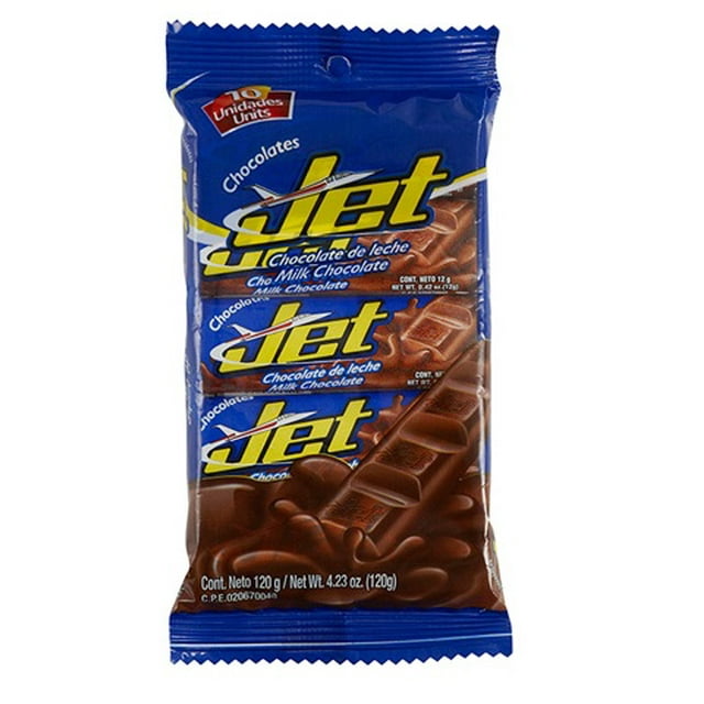 JET Chocolatina Barritas de Chocolate con Leche x 10 - 120 gr. | Milk ...