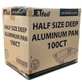 JET Foil 9x13 Disposable Aluminum Pans Half Size Deep For Baking-100 ...