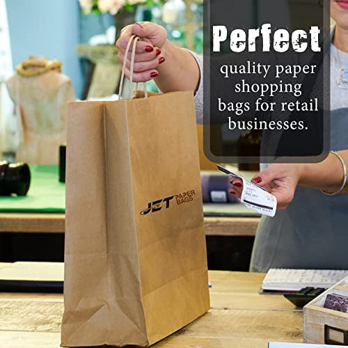 JET PAPER BAGS - 10”x5”x10” Inch [100 Pcs] Brown Paper Bags with ...