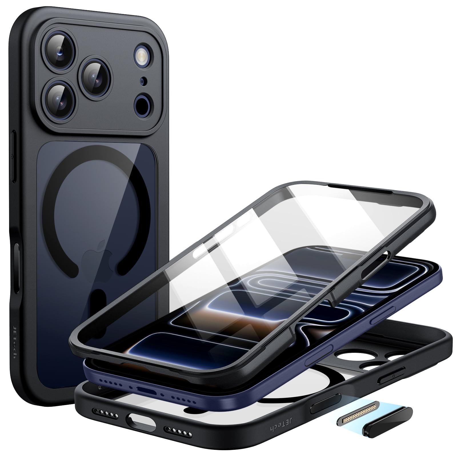 JETech Case for iPhone 17 Pro 6.3-Inch with Built-in Tempered Glass ...