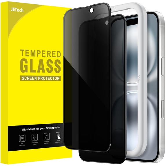 JETech Privacy Full Coverage Screen Protector for iPhone 16 6.1-Inch ...