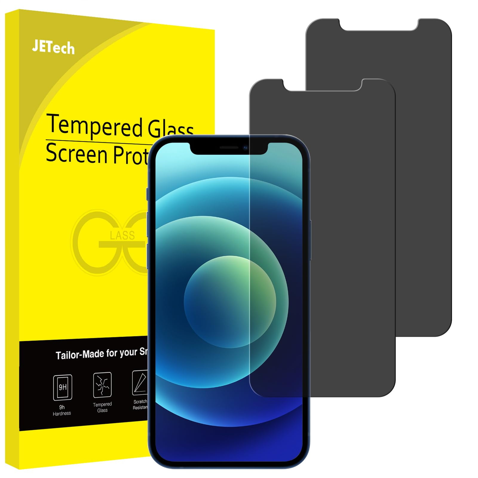 JETech Privacy Screen Protector for iPhone 12 Mini, Anti Spy, Tempered ...