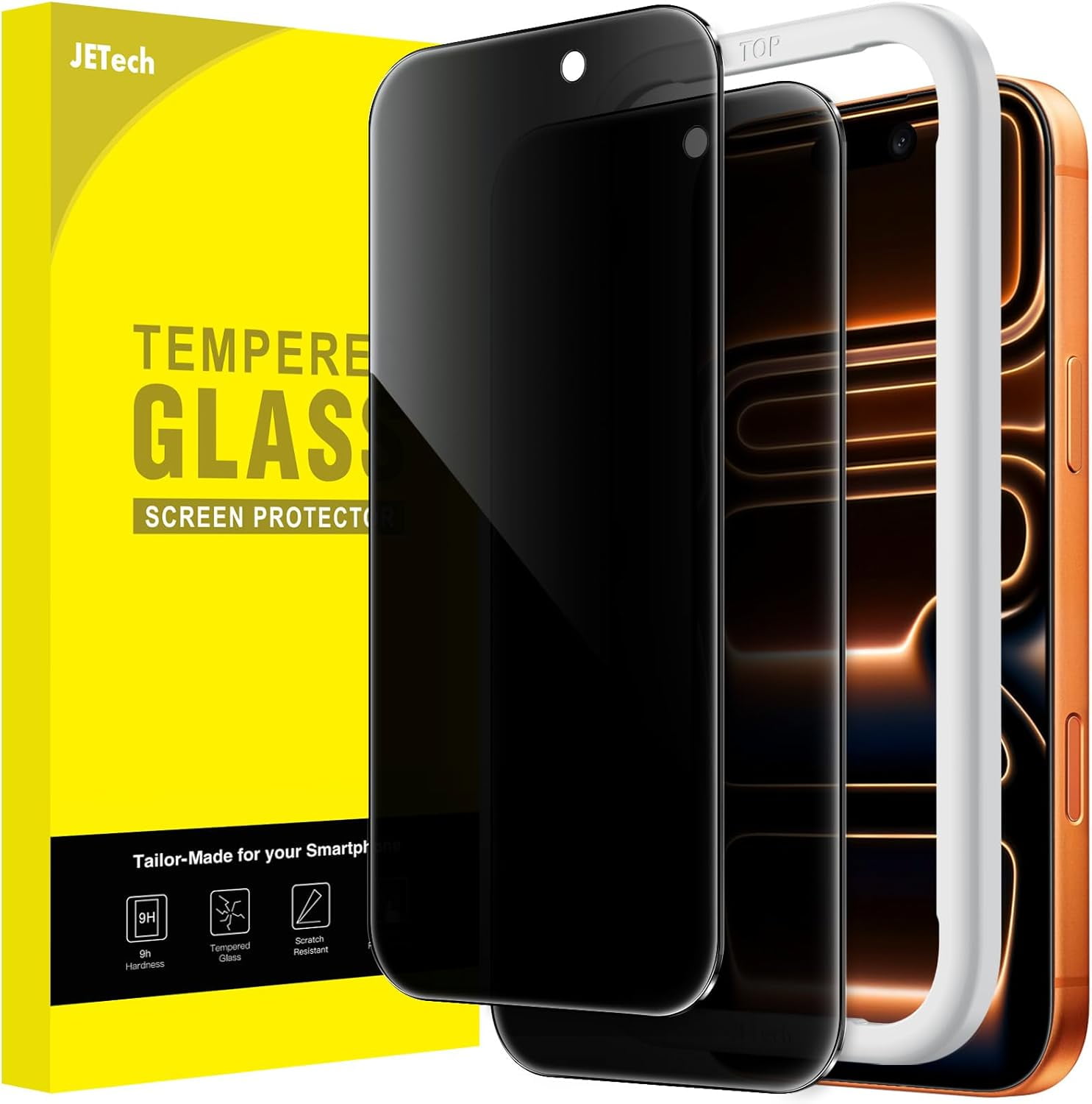 JETech Privacy Screen Protector for iPhone 17 Pro Max 6.9-Inch, Anti-Spy Tempered Glass Film ...