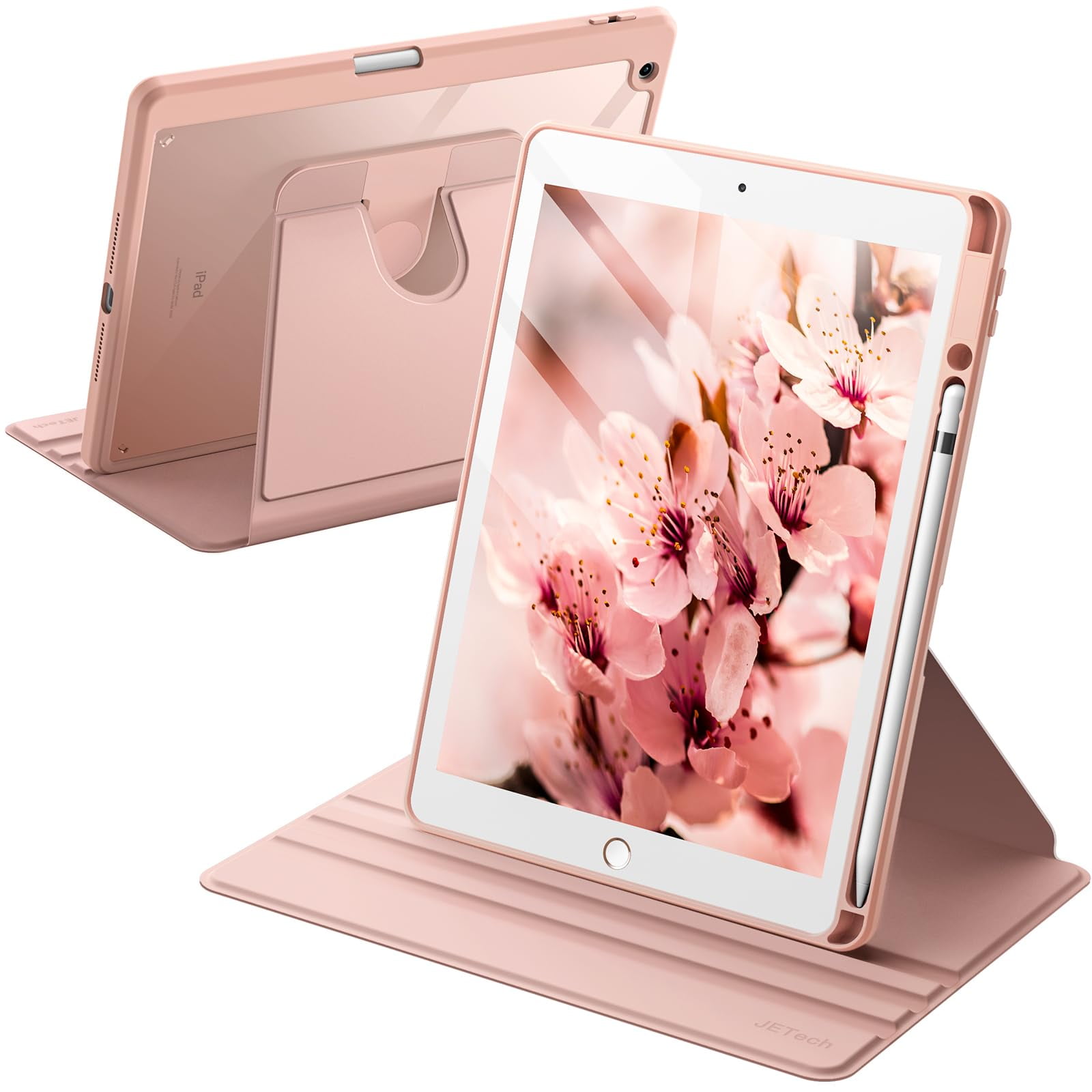 JETech Rotating Case for iPad 9/8/7 (10.2-Inch, 2021/2020/2019 Model ...