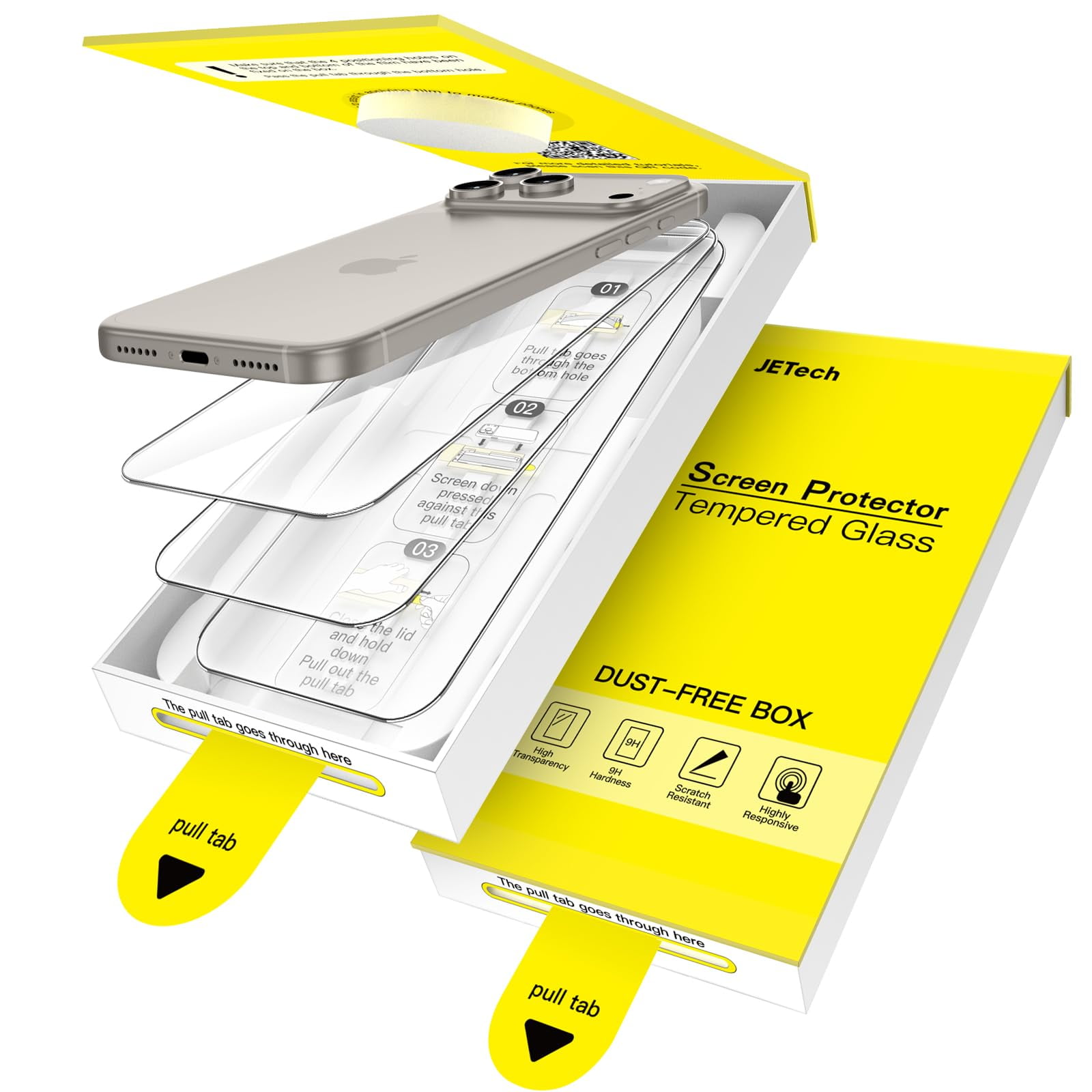 JETech Screen Protector for iPhone 17 Pro Max 6.9-Inch, One-Step Easy ...