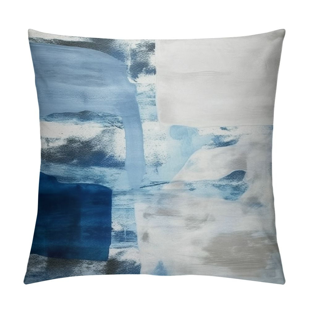 JEUXUS 2PC Lumbar Decor Throw Pillow Covers Blue and Grey Cushions ...