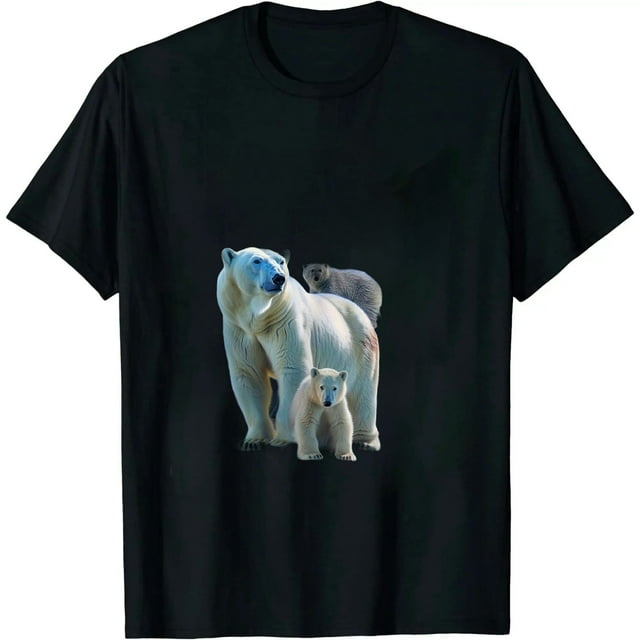 JEUXUS 3 Moon Polar Bears Funny Fur Marine Mammals Bear Art Humor T ...