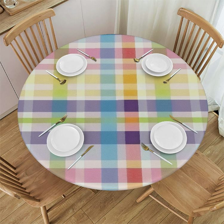 JEUXUS 6Pcs Spring Easter Pastel Plaid Tablecloths Decorations, Plastic ...