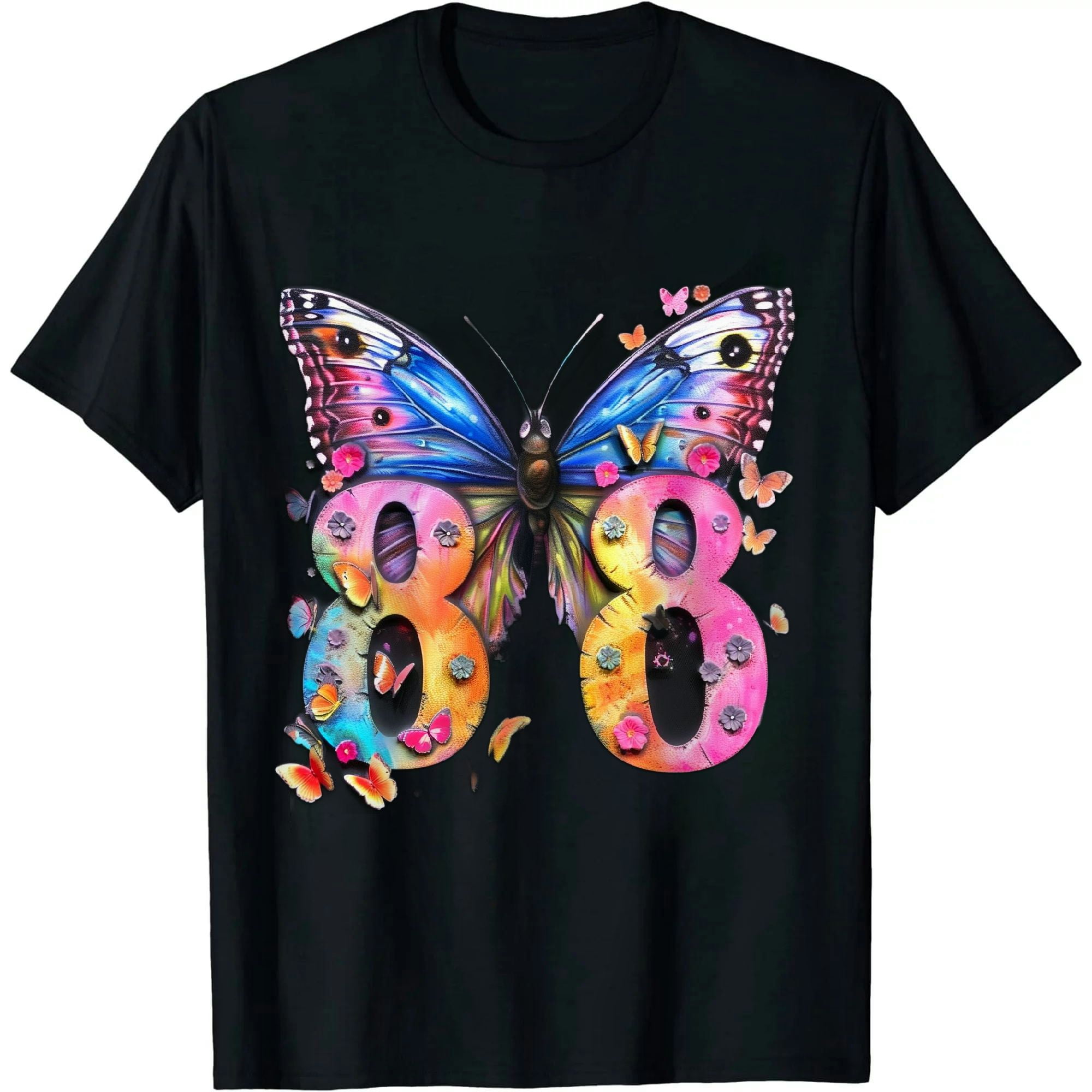 JEUXUS 8th Birthday, Girl 8 Years, Butterfly, Number 8 T-Shirt ...