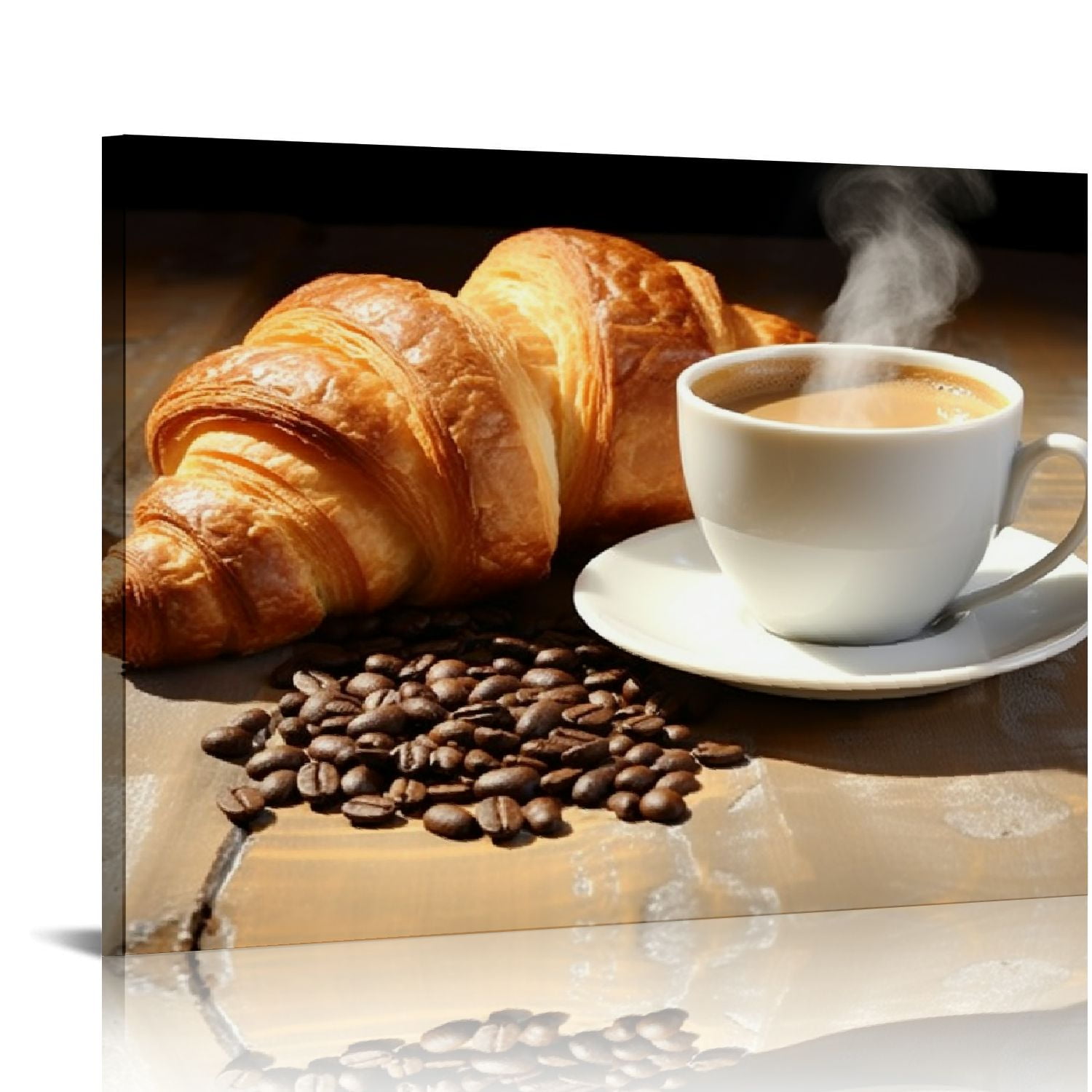 JEUXUS AFLE Food Coffee And Croissant ,Art Wall Painting,Restaurant ...