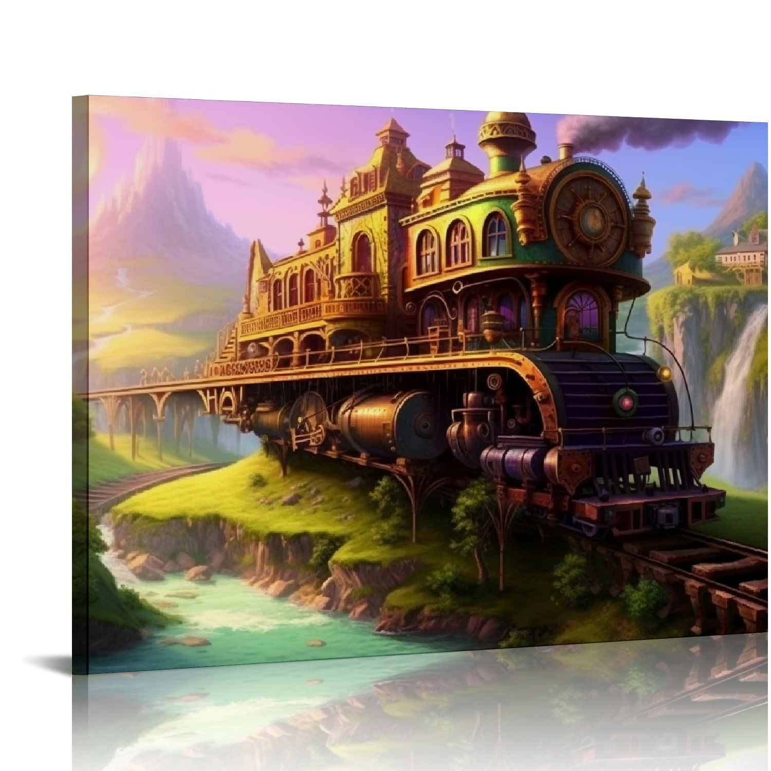 JEUXUS Abstract Artwork Prints on Canvas Steampunk Retirement Home ...
