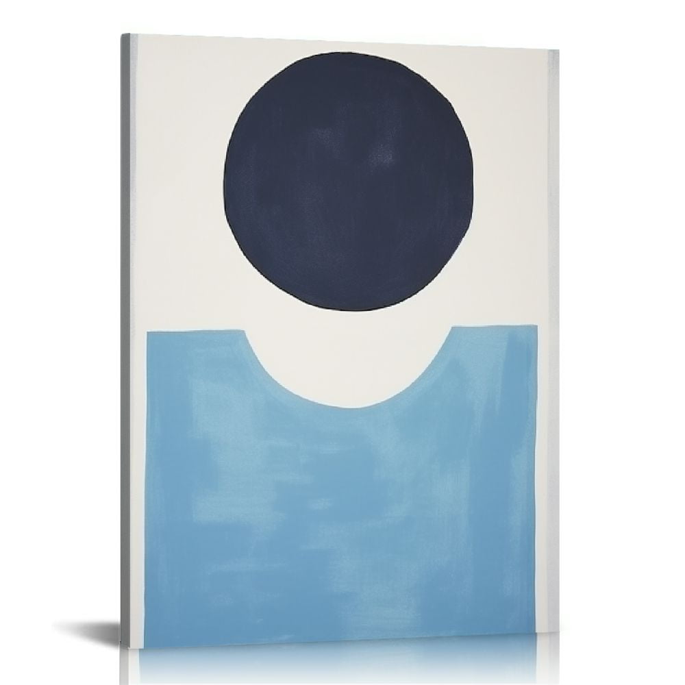 JEUXUS Abstract Blue Canvas Wall Art Framed with Geometric Prints, Gold ...