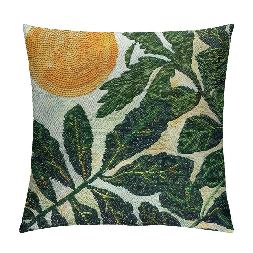 JEUXUS Abstract Boho Pillow Covers, Soft Mid Century Geometric Floral ...