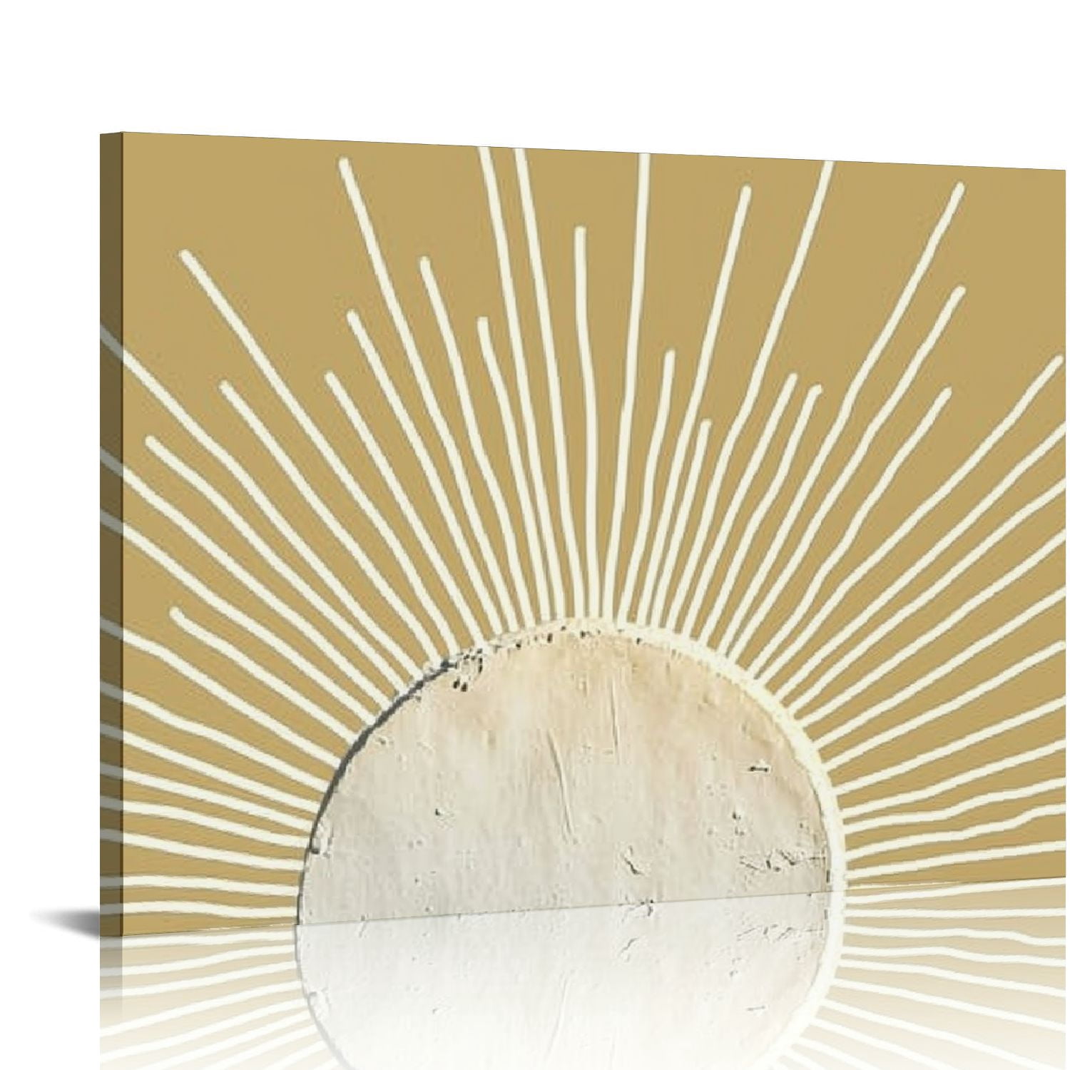 JEUXUS Abstract Boho Sun Yellow Framed Canvas Wall Art Decor 11×14 inch ...