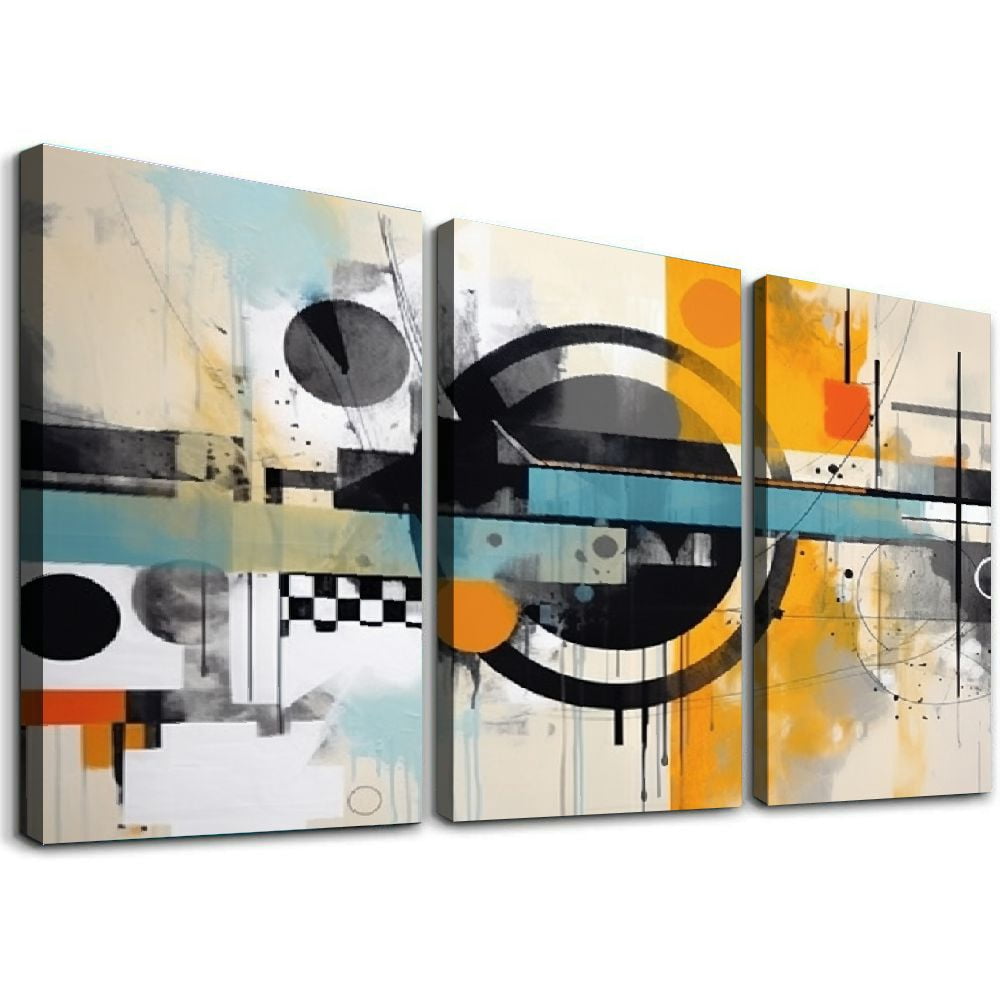 JEUXUS Abstract Canvas Wall Art for Office, Large Abstract Wall Art for ...
