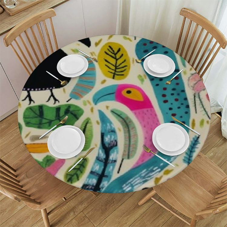 JEUXUS Abstract Jungle Animal Sloth Snake Leopard Parrot Toucan Leaves ...