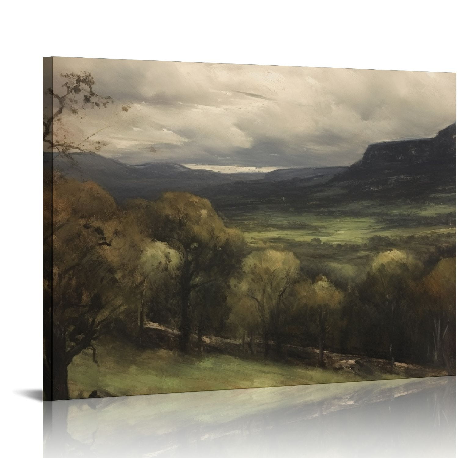 JEUXUS Abstract Landscape Canvas Wall Art for Living Room Vintage ...