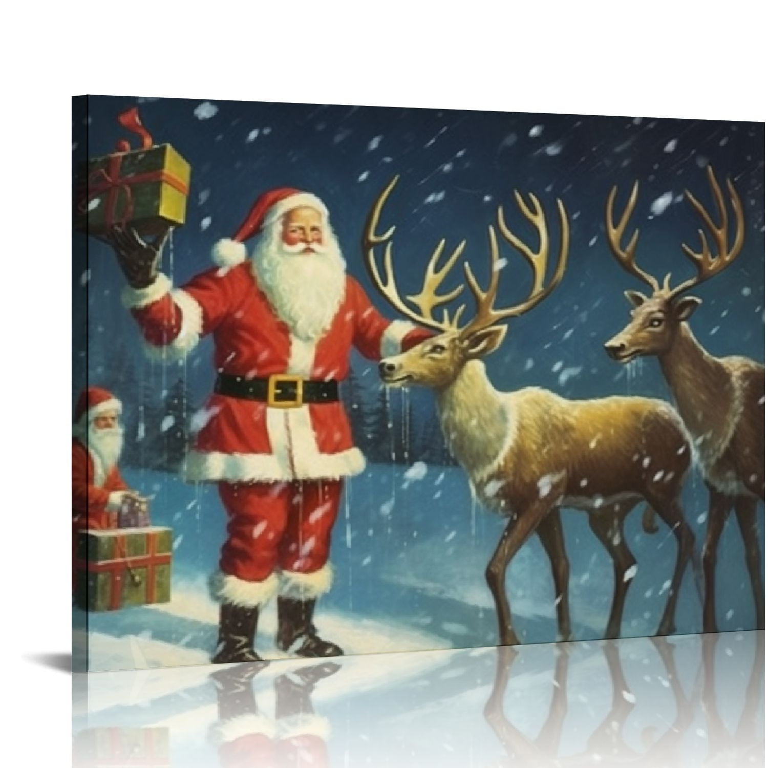 JEUXUS Abstract Oil Painting Art Poster Santa Claus Art Prints Canvas ...