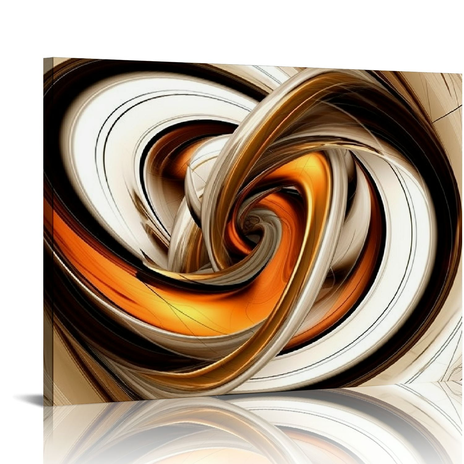 JEUXUS - Abstract Orange White Lines Wall Art Painting The Picture ...