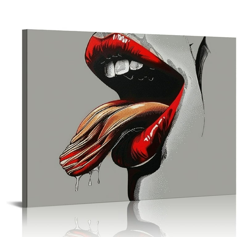 red lips drawing