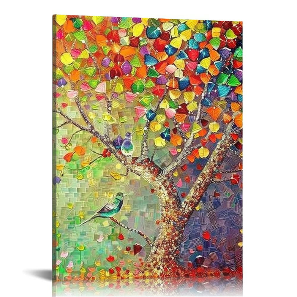 RUIYC Abstract Tree Wall Art Colorful Tree Canvas Wall Art the Pictures ...