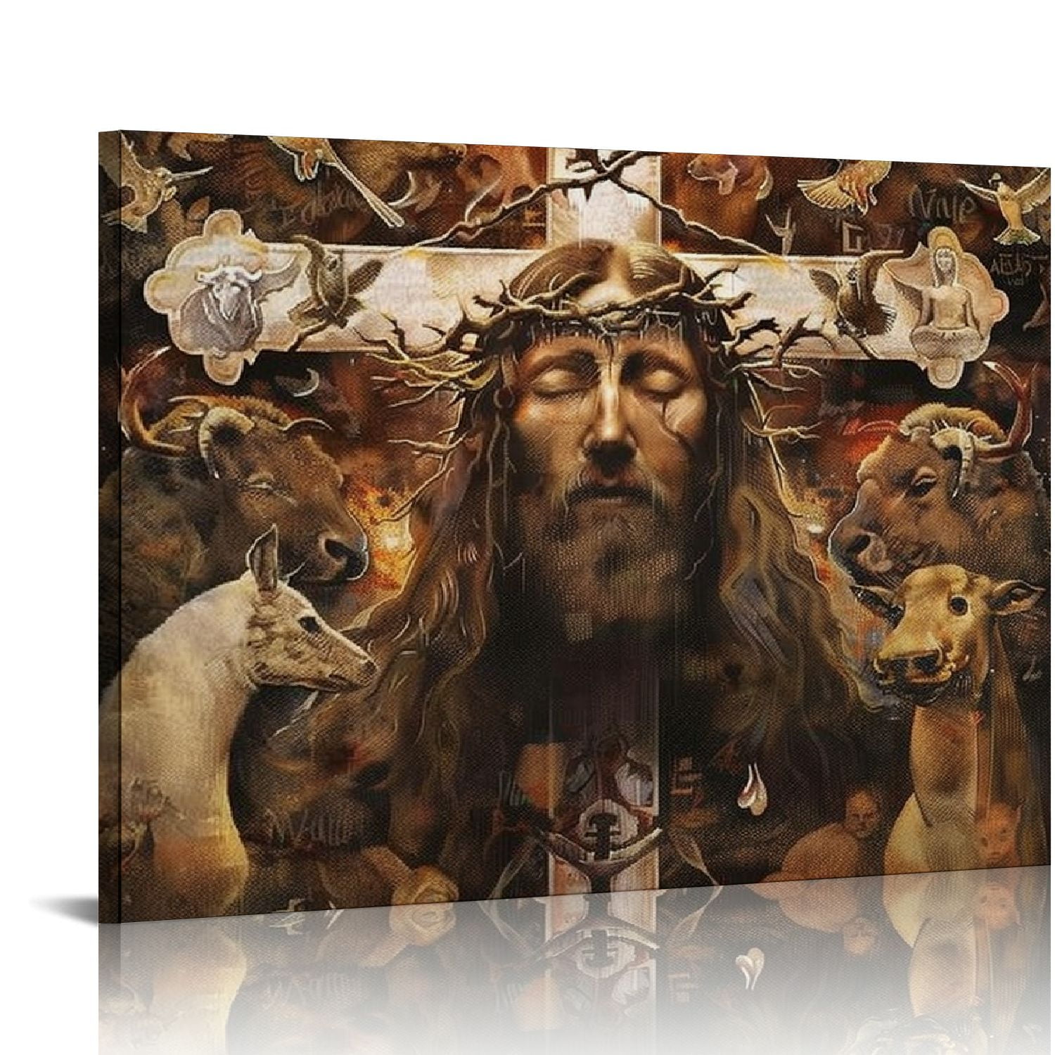 JEUXUS Abstract Vintage Jesus Picture Jesus Cross Posters Christian ...