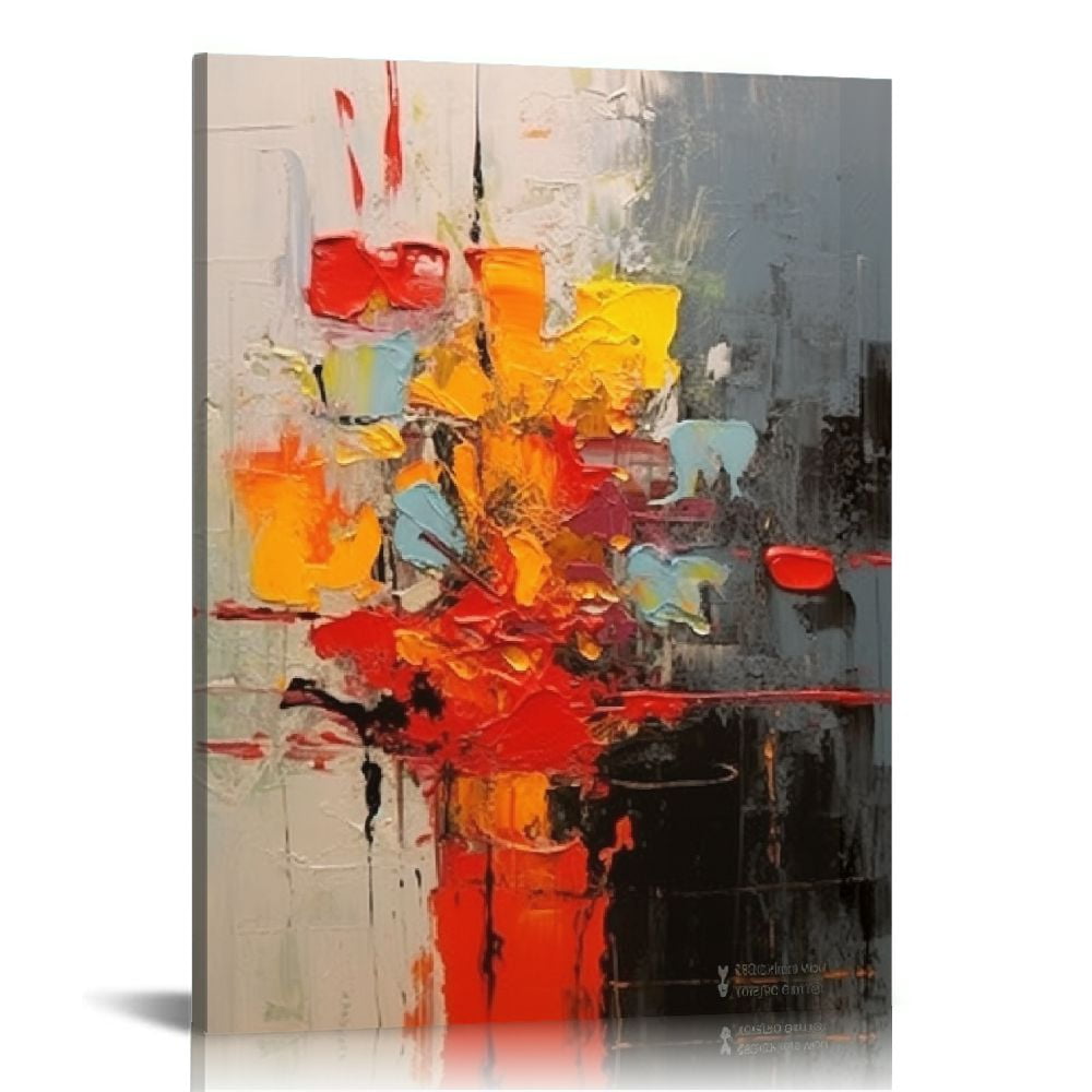 JEUXUS Abstract Wall Art, Colorful Abstract Canvas Prints for Living ...