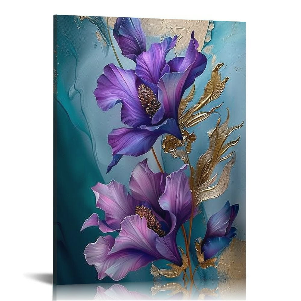 JEUXUS Abstract Wall Art Violet Canvas Wall Art Poster Modern Wall Art ...