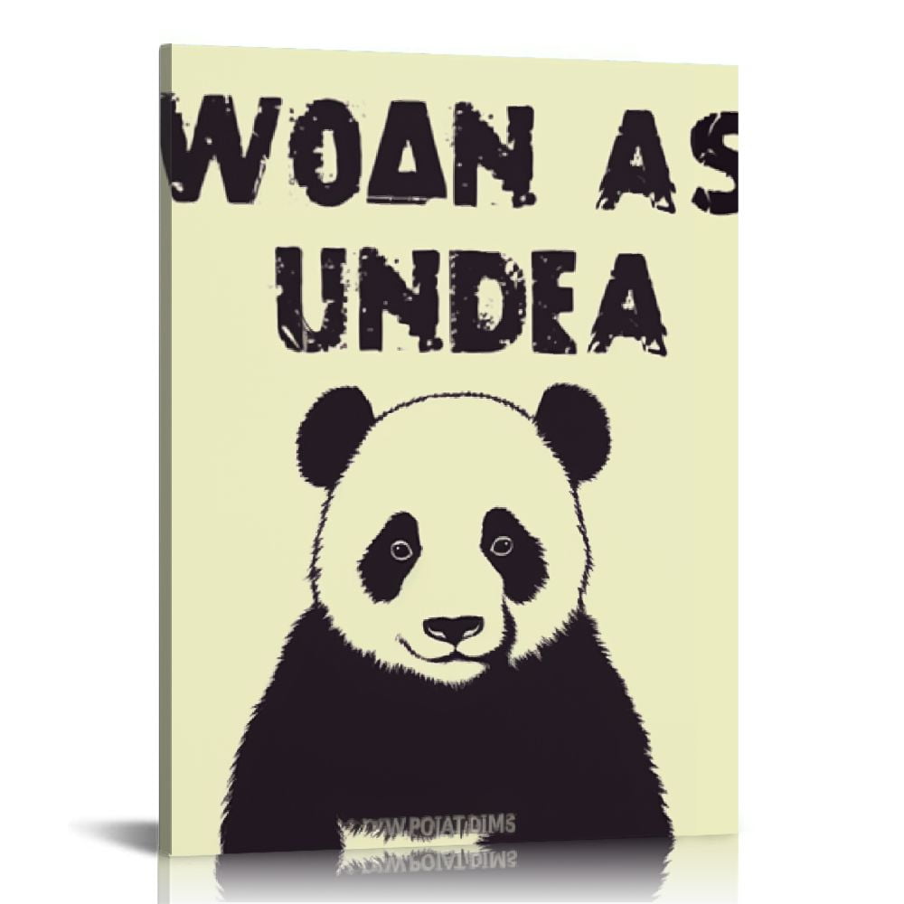 JEUXUS Adorable Panda Art Print&Motivational Words Wall Art Panda ...