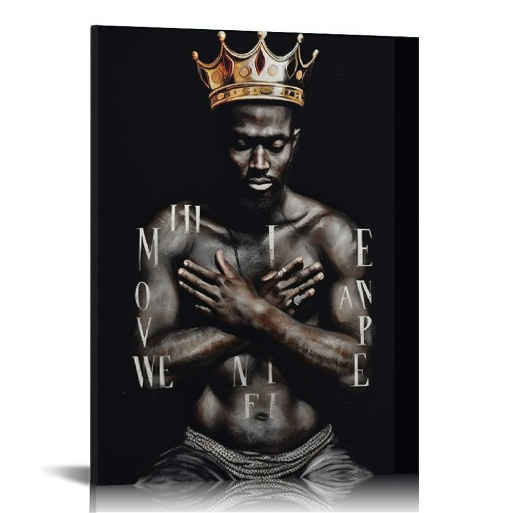 JEUXUS African American Canvas Wall Art Framed Black Man Wall Art Inspirational Black Men ...
