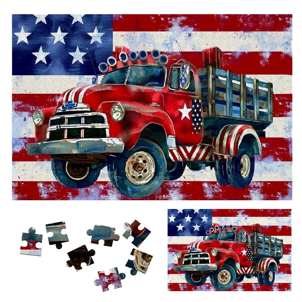 JEUXUS American Flag Wooden Puzzle Challenging Difficult Wood Puzzles ...