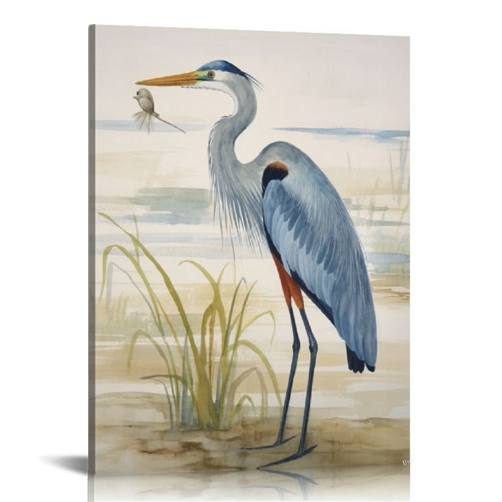 JEUXUS Animals Wall Art Abstract Paintings for Decor Rustic Yellow Blue ...