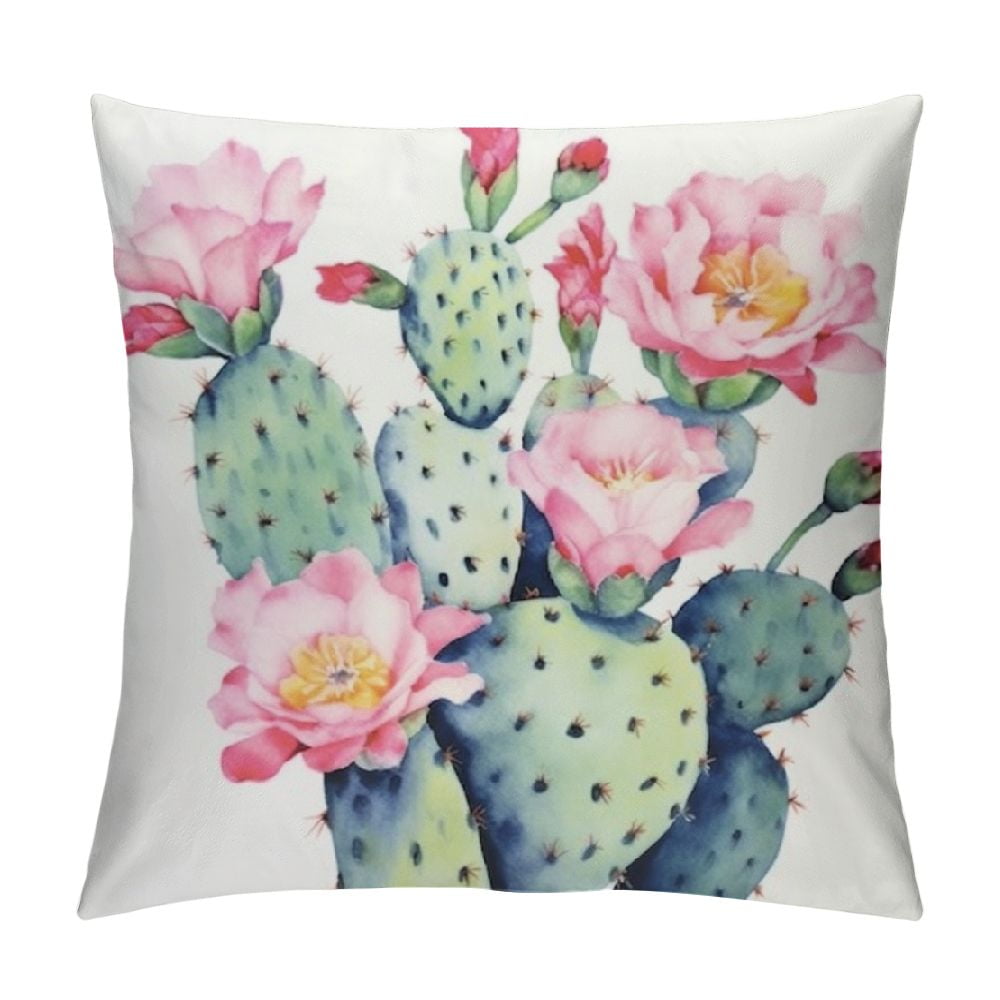 RUIYC Cactus Pillow Covers Super Green Succulent Plant Flower ...