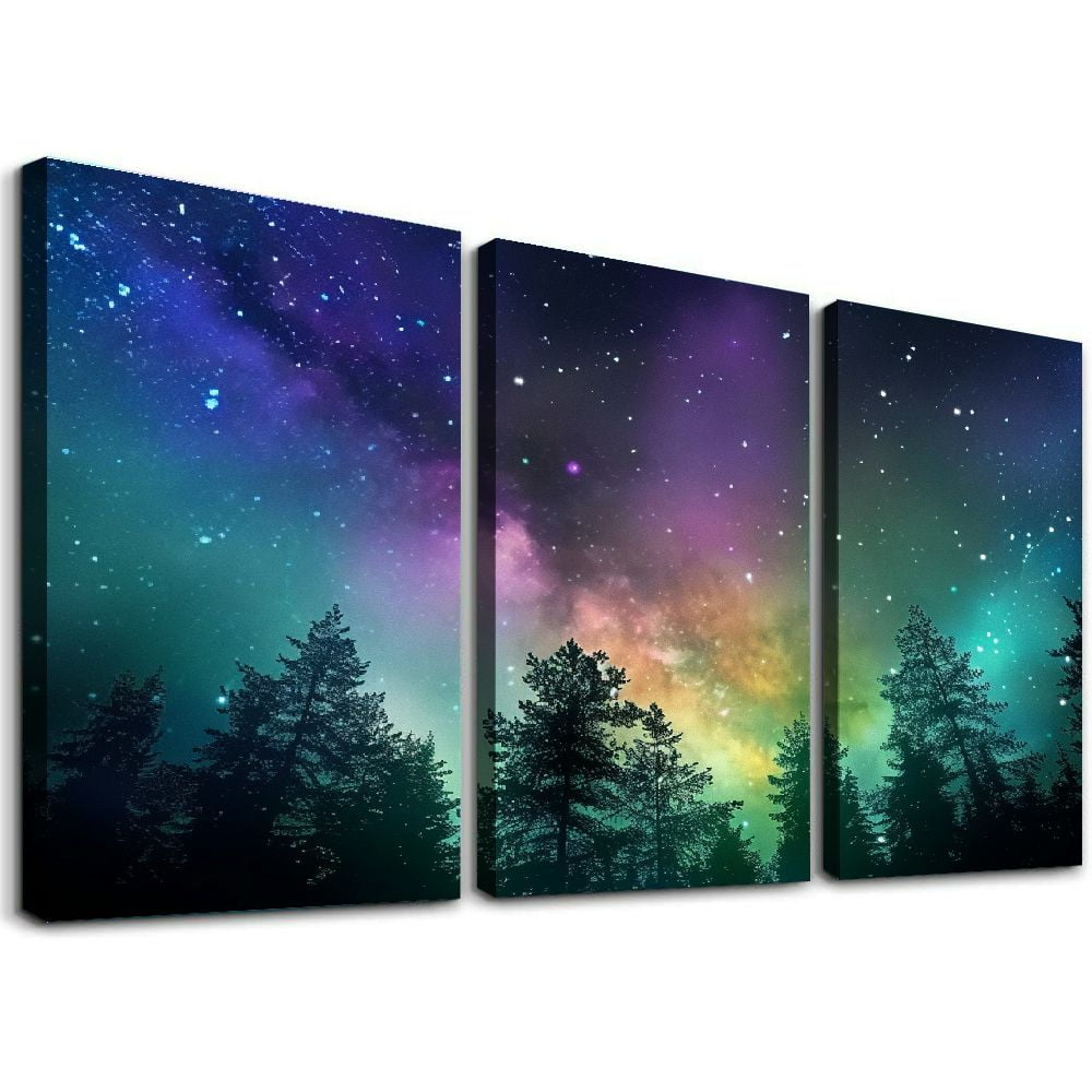 JEUXUS Aurora Borealis Northern Lights Over Canadian Forest Photo Solar ...