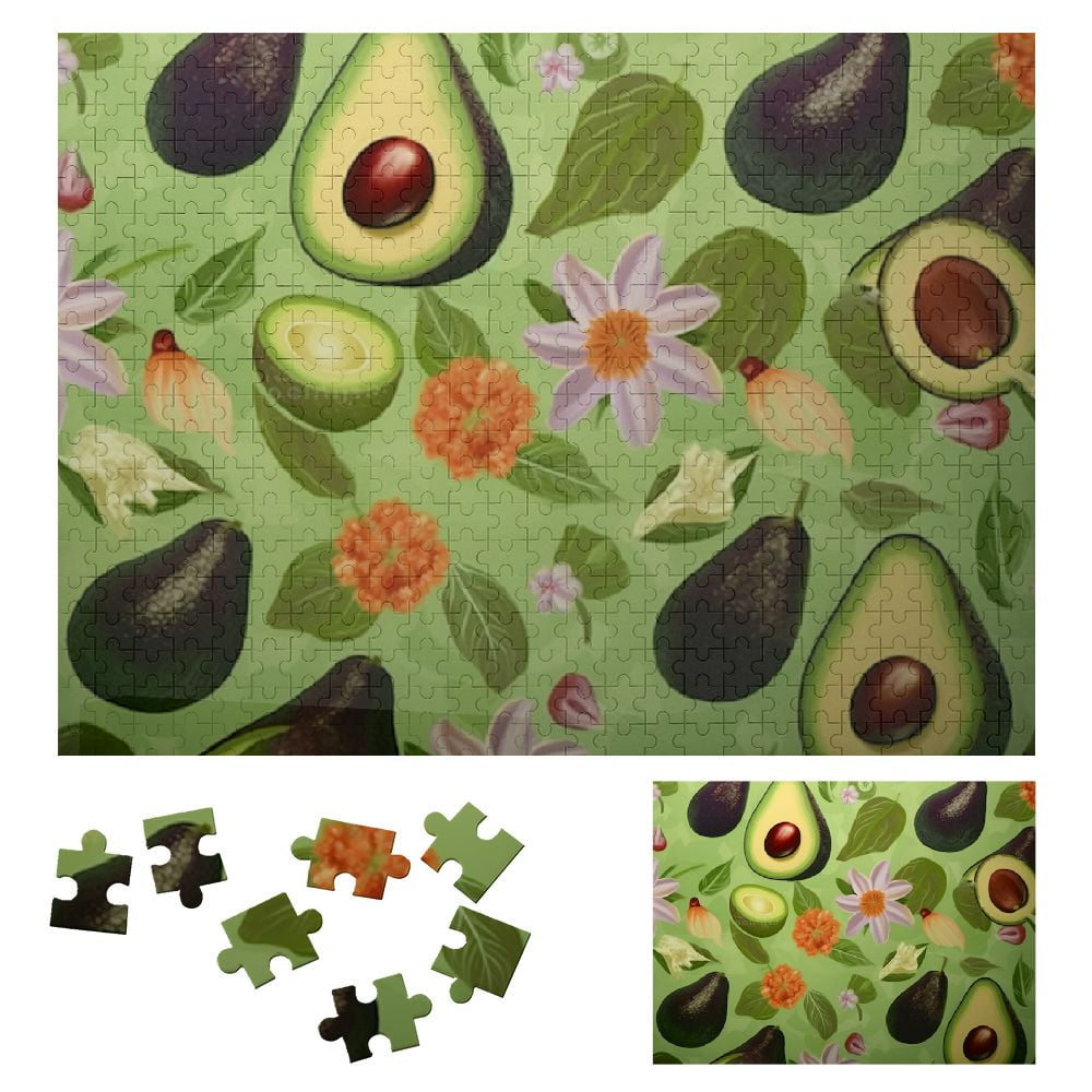 JEUXUS Avocados Flowers Leaves Wood Puzzle for Adults Challenging ...