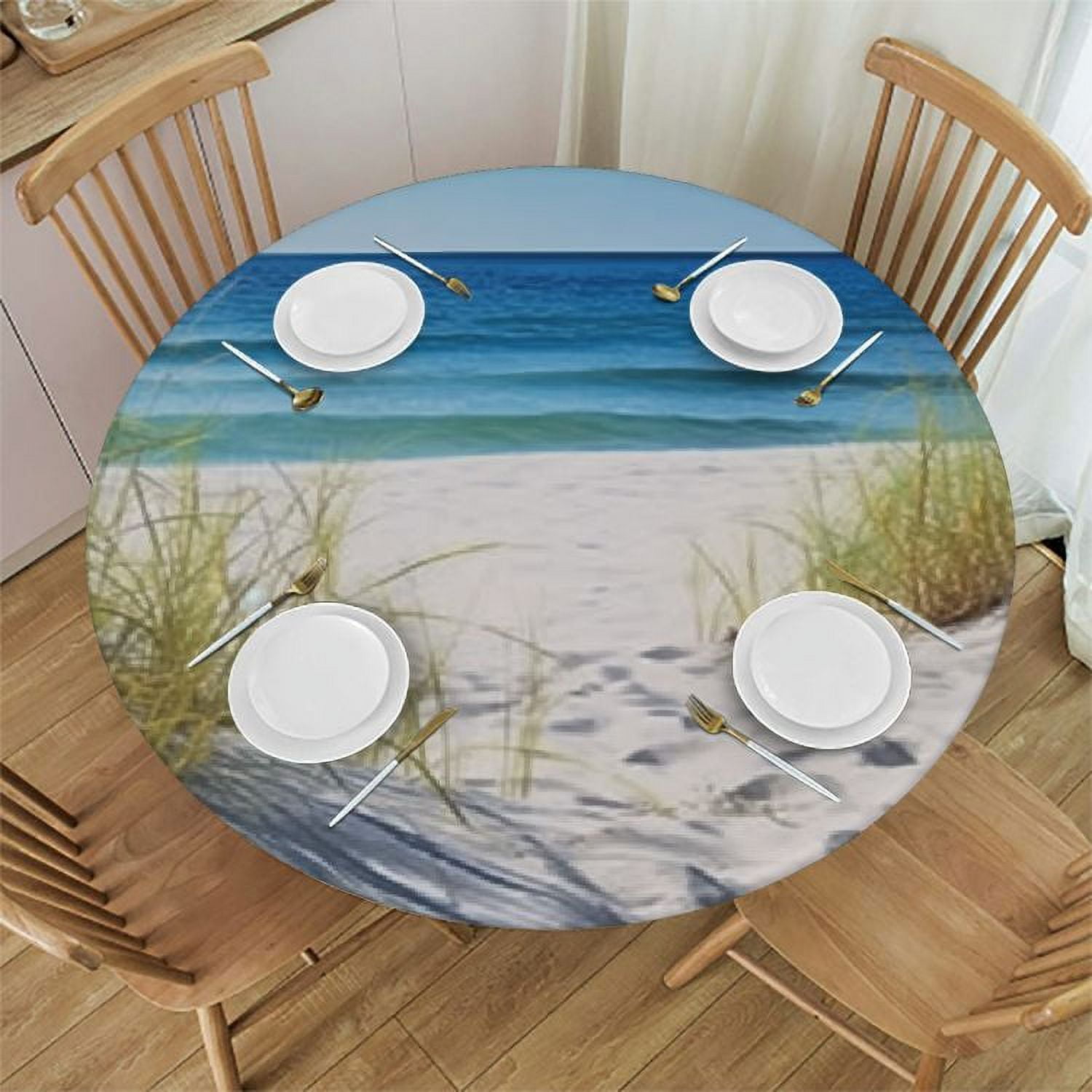 JEUXUS Beach Elastic Edged Polyester Fitted Tablecolth -Clear Sky at ...