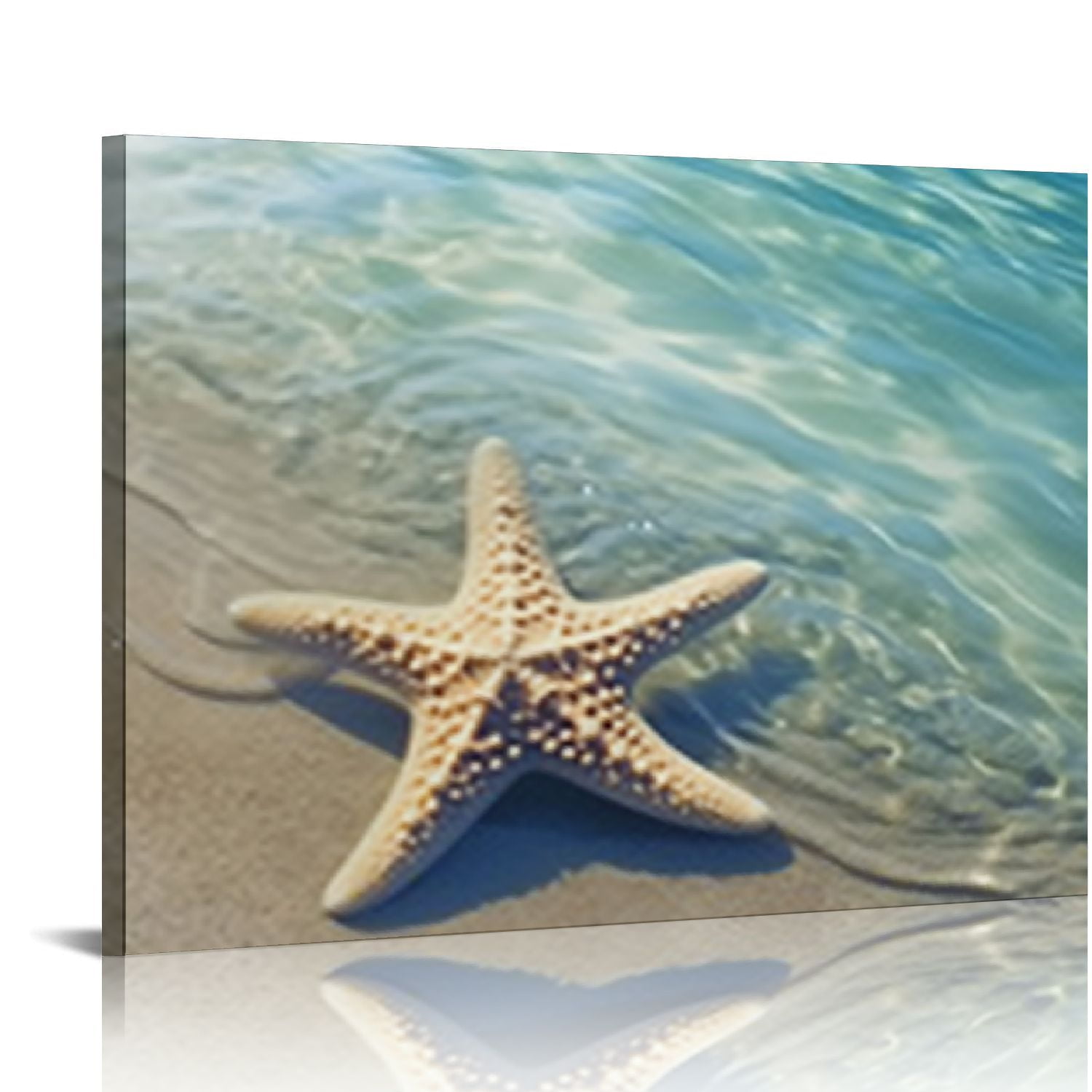 JEUXUS Beach Seashell Starfish Wall Art: Blue Ocean Beauties Artwork ...