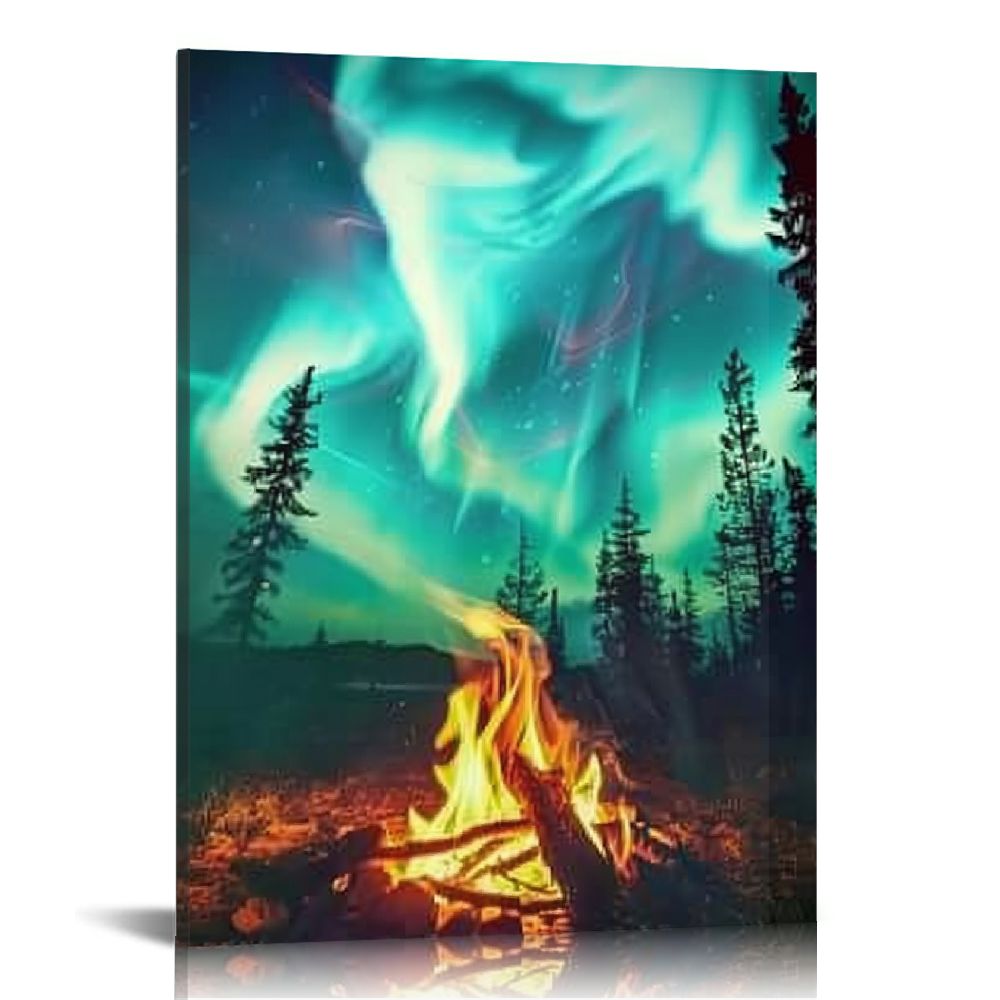 JEUXUS Bedroom Aurora Picture Northern Lights Wall Decor Aurora ...