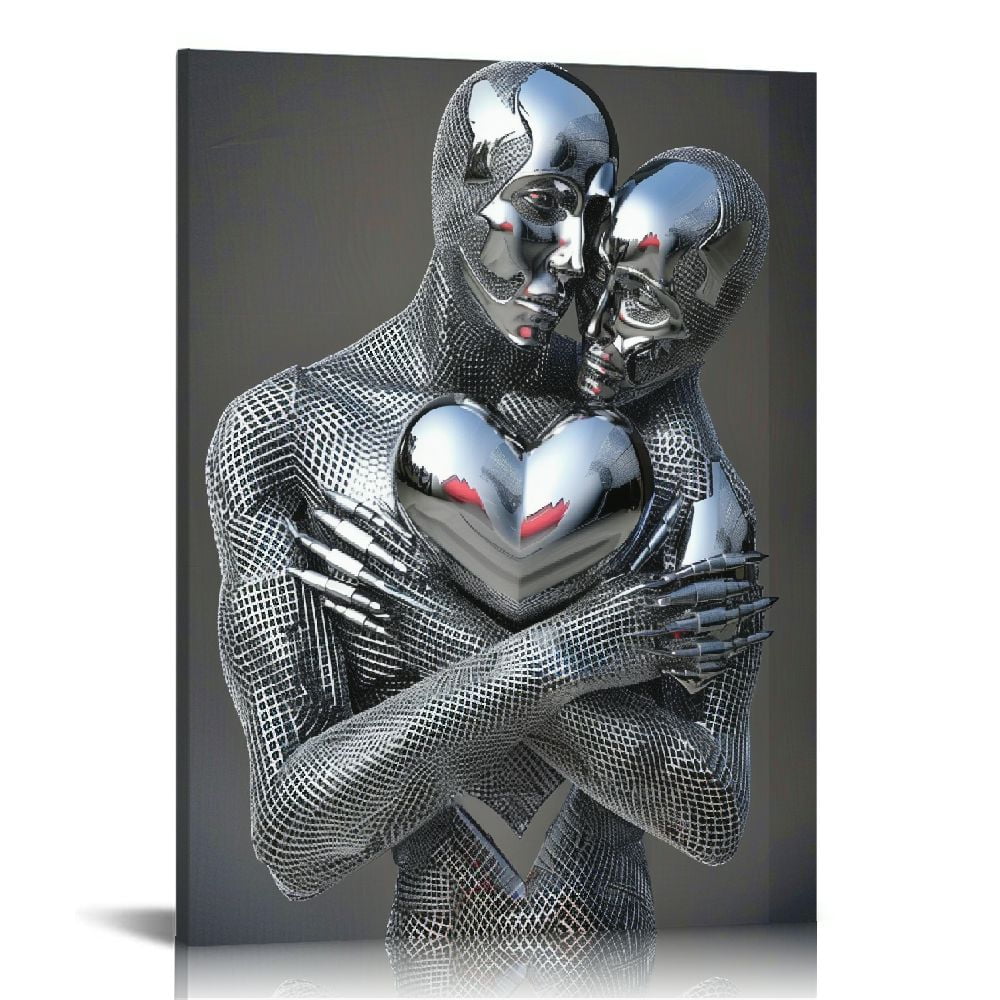 JEUXUS Bedroom Wall Decor,Framed Romantic Couple Living Room Canvas ...