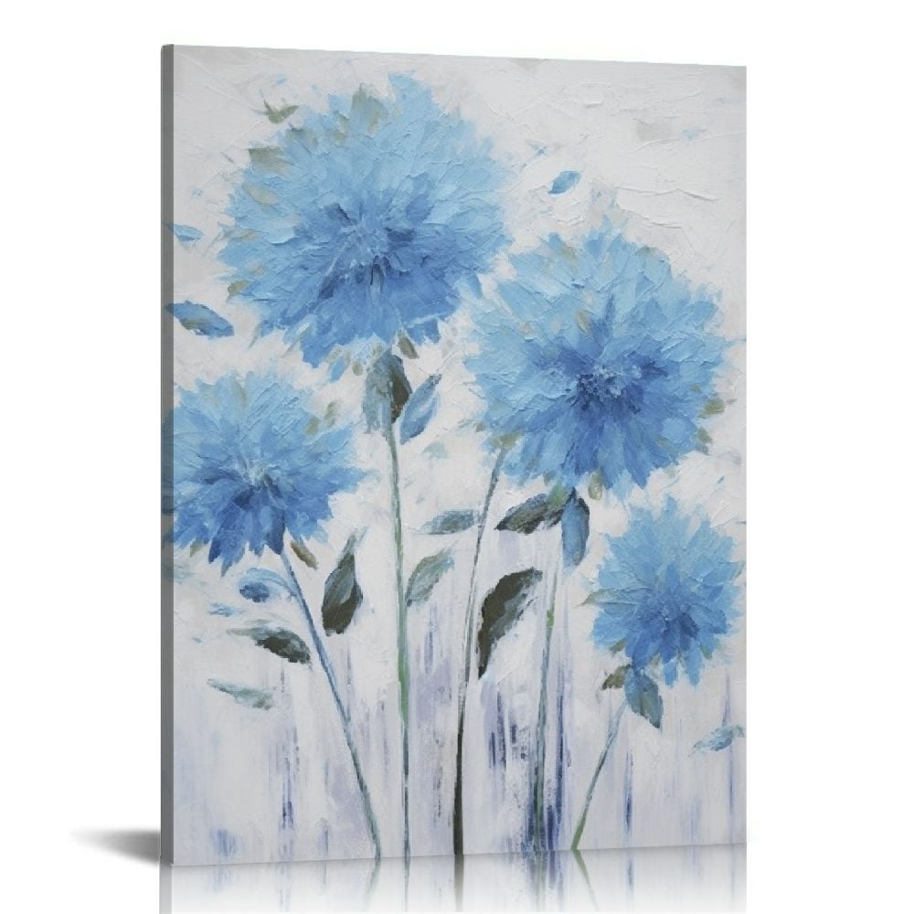 JEUXUS Big Blue Flower Wall Art - Hydrangeas Painting on Canvas ...
