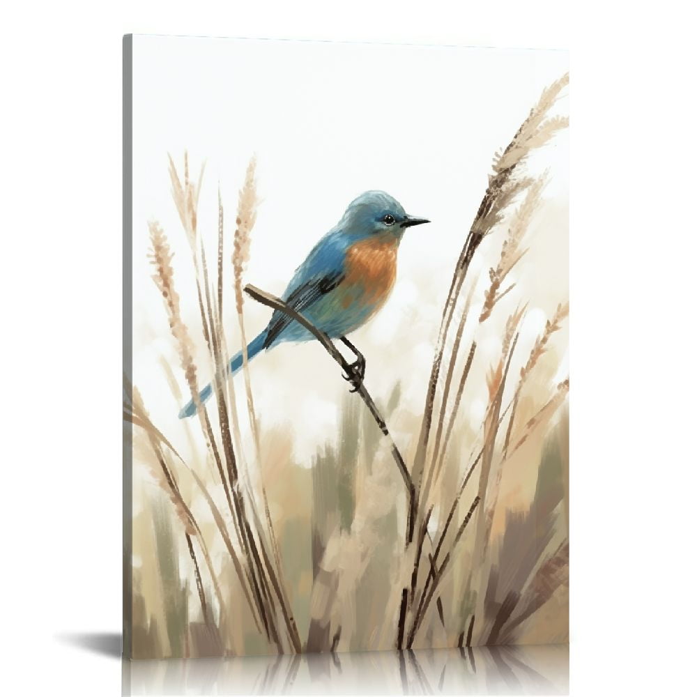 JEUXUS Bird Wall Art Decor Painting Pictures Print On Canvas, the Blue ...