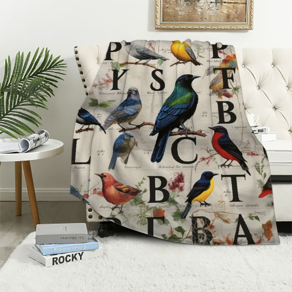 JEUXUS Birds Blanket Funny Throw Soft Cozy Fuzzy Blankets for Gift ...