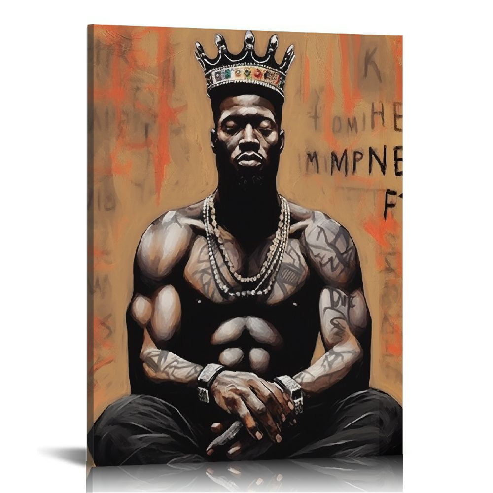 JEUXUS Black Man Wall Art African American Man Poster Black Men I Am Empowered King Painting ...