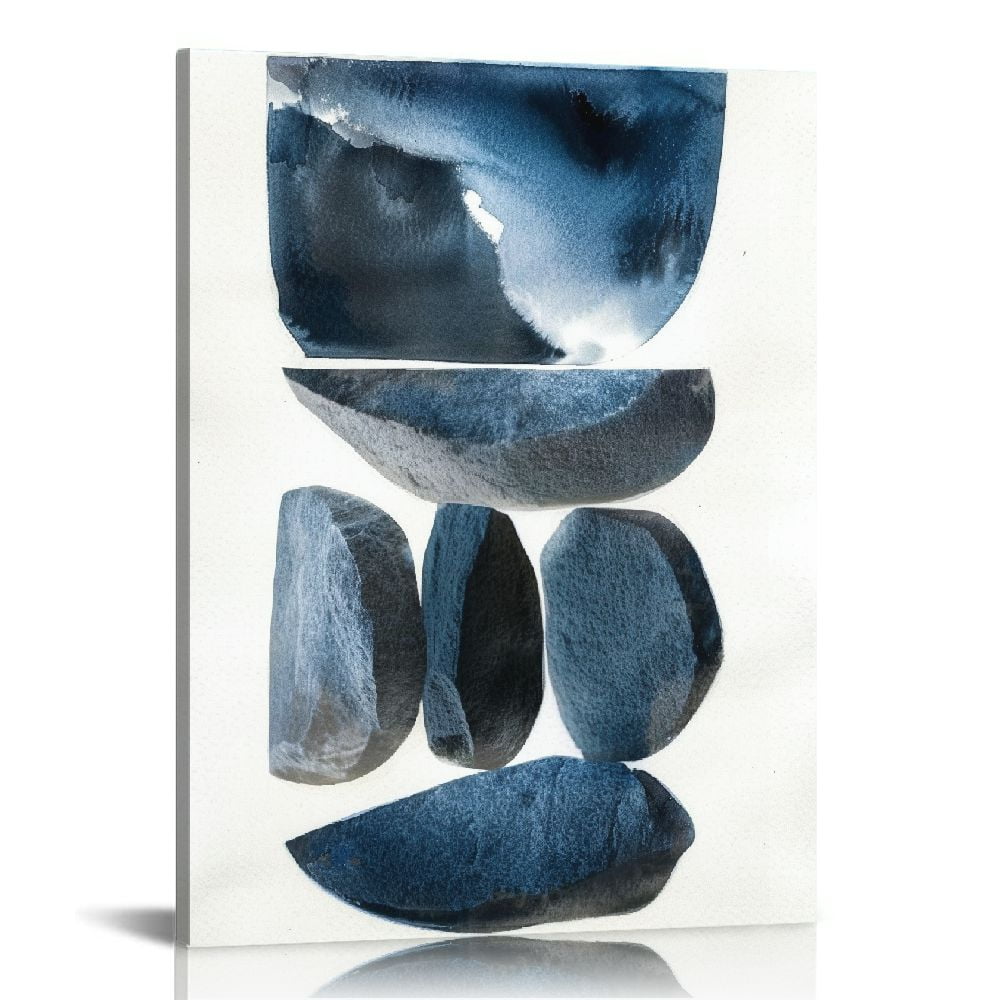 JEUXUS Blue Abstract Wall Art Abstract Geometric Wall Art Painting Blue ...