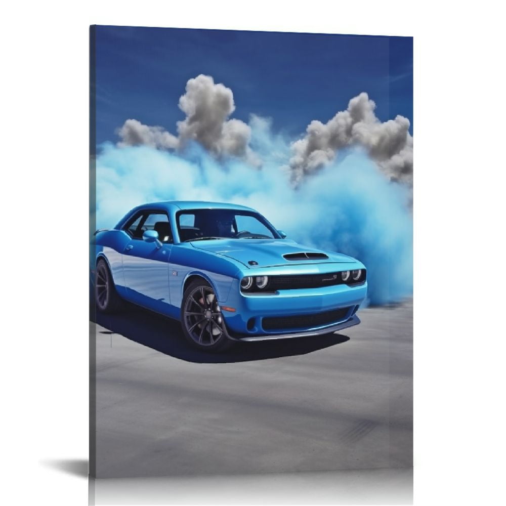 JEUXUS Blue Car Hellcat Poster Posters Music Album Cover Poster Decor ...