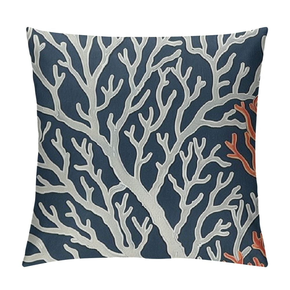 RUIYC Pillow Covers Nautical Ocean Coastal blue Coral Throw Pillows ...