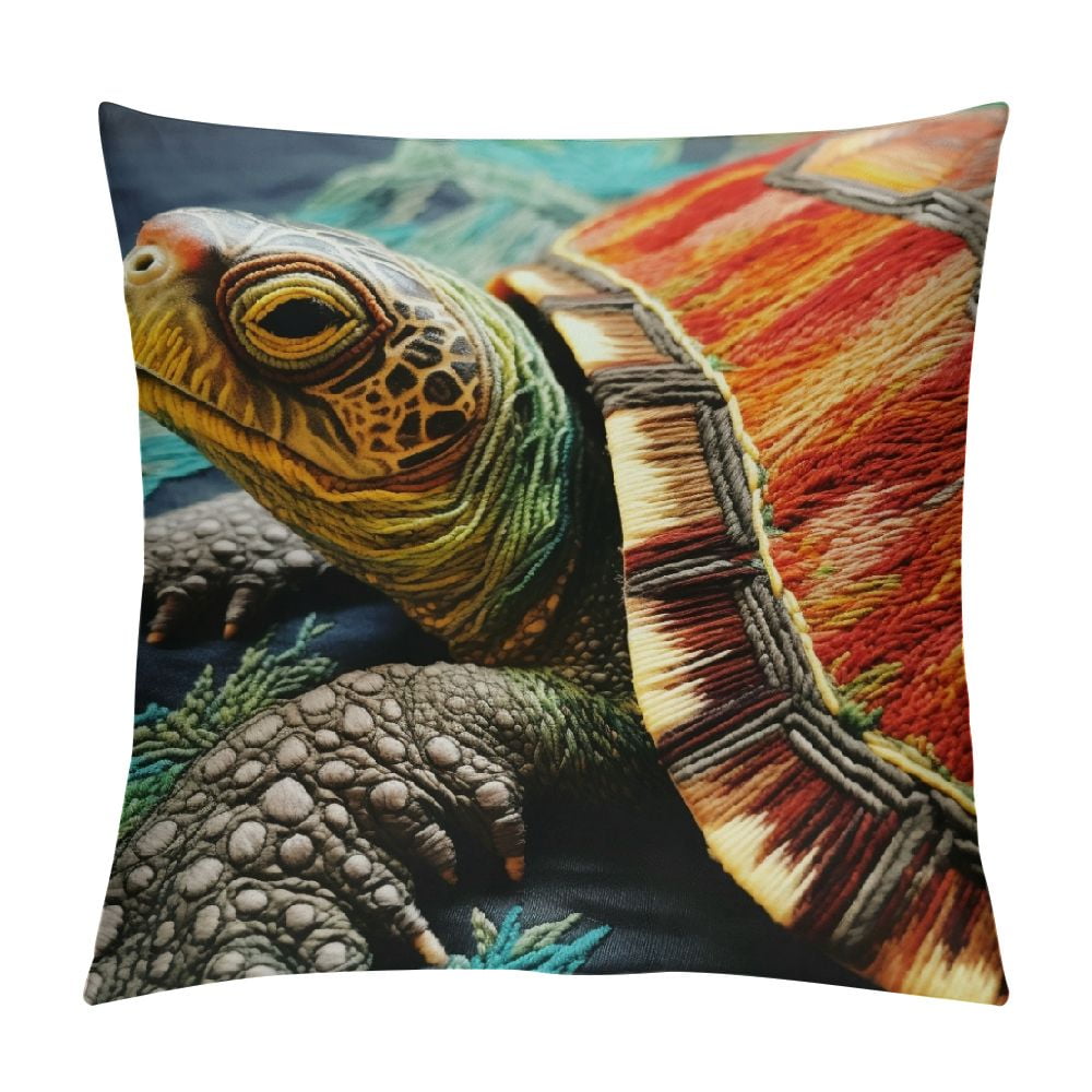 JEUXUS Blue Teal Sea Turtles Throw Pillow Covers, Zipper Pillow Cases ...
