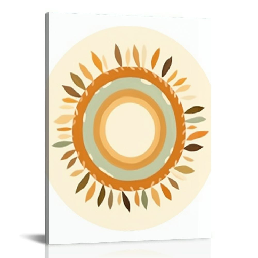 JEUXUS Boho Canvas Wall Art Sun Abstract Art Rainbow Art Print Sunshine ...