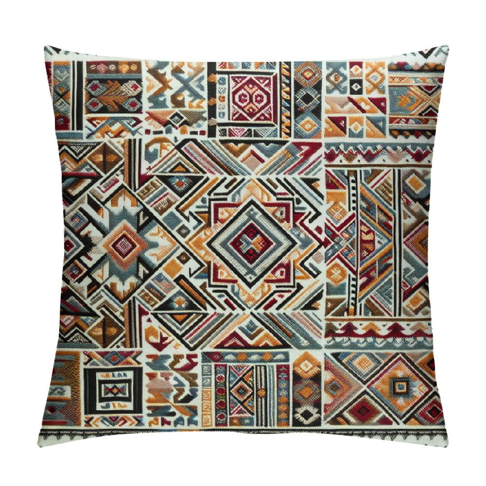 JEUXUS Boho Style Pillow Cover, Ethnic Pattern Pillow Cover, Tribal Art ...