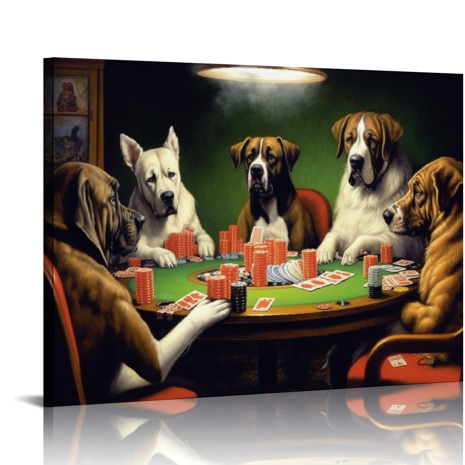 RUIYC Bold Canvas Art Print Dogs Playing Poker Posters Animal Painting ...